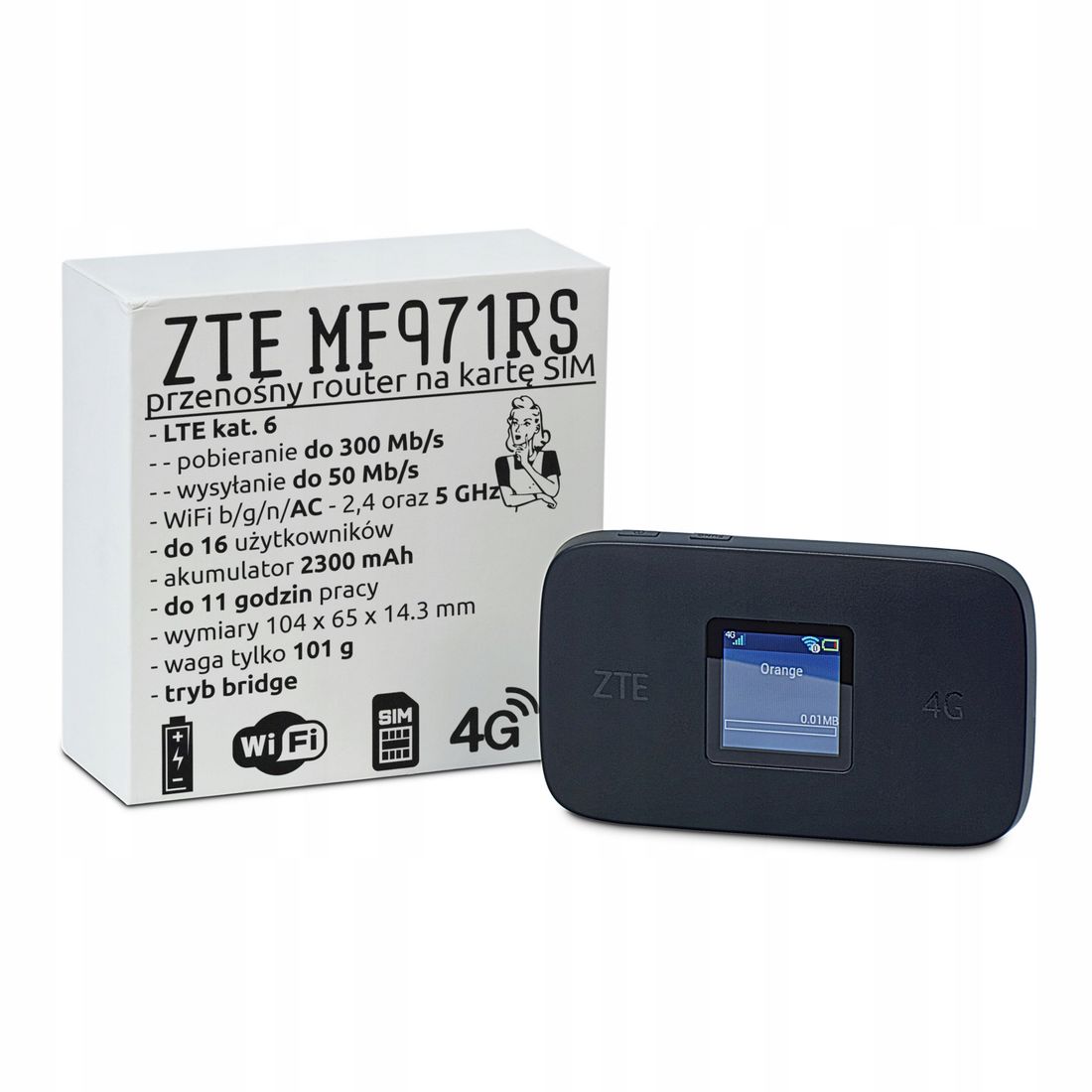 ZTE MF971 przenośny router 4G LTE na kartę SIM - ERLI.pl