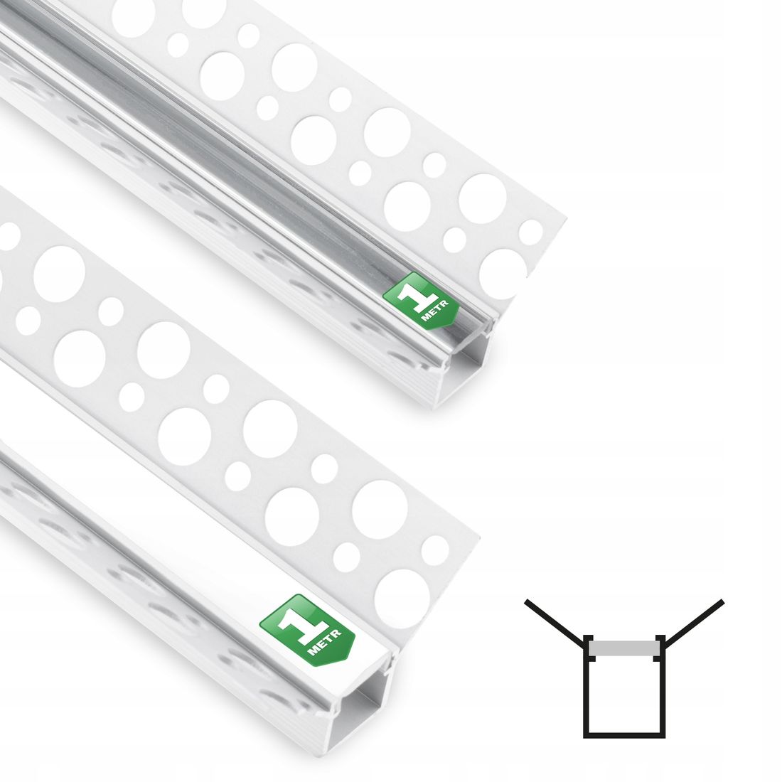 Profil LED Wpuszczany Wpust do PŁYT KARTON GIPS 1m - ERLI.pl Profil LED Wpuszczany Wpust do PŁYT KARTON GIPS 1m - ERLI.pl