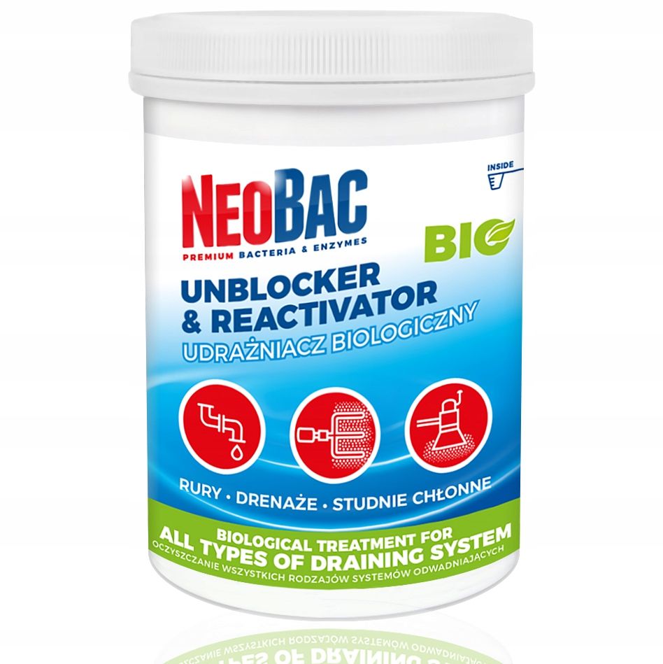 NEOBAC Bio Udrażniacz drenaży studni chłonnych 1kg - ERLI.pl