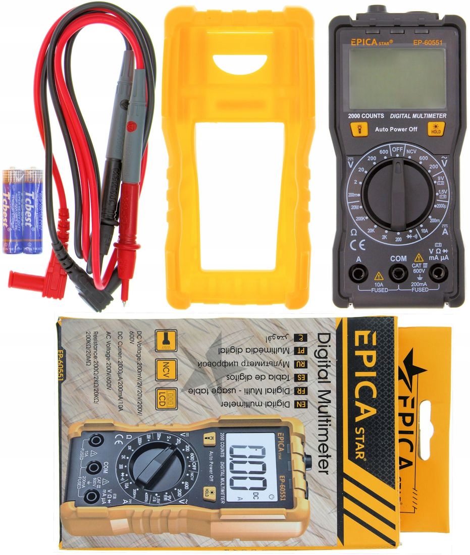 Miernik Cyfrowy Multimetr Gumowa Obudowa EP60551 - ERLI.pl