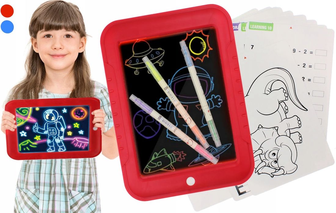 Tablet Tablica do Malowania Rysowania LED Podświet - ERLI.pl