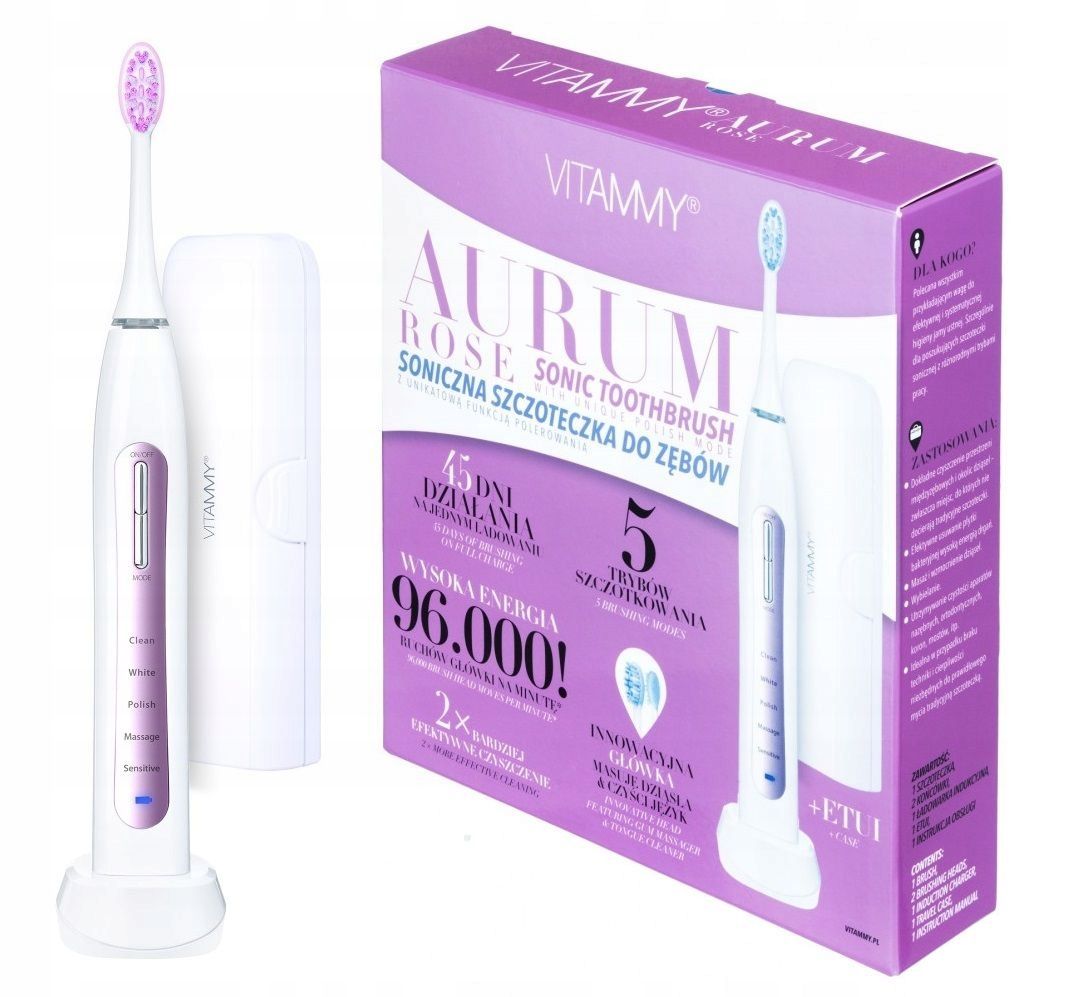 SZCZOTECZKA SONICZNA ELEKTRYCZNA VITAMMY AURUM - ERLI.pl