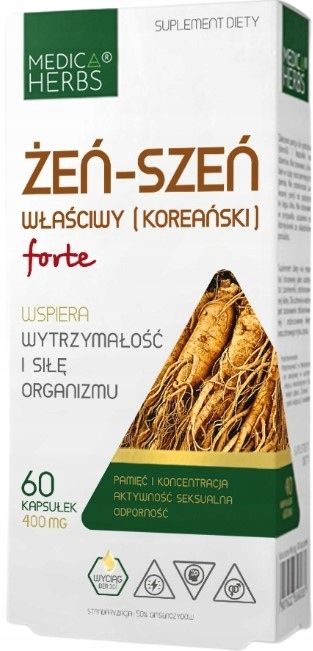 MEDICA HERBS ŻEŃ-SZEŃ WŁAŚCIWY FORTE 400mg 60kaps – 139317704 - ERLI.pl