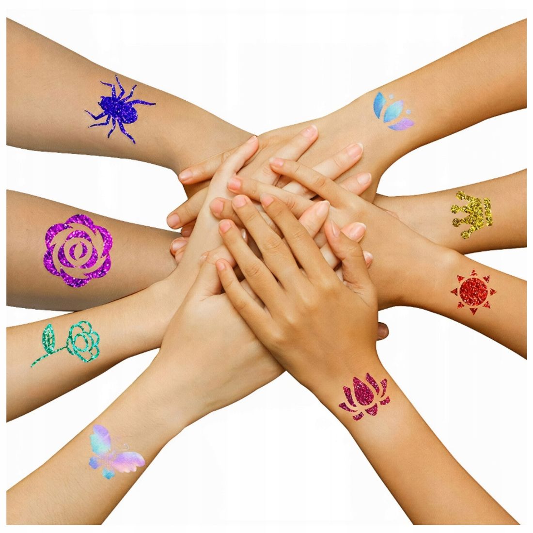 TATUAZE BROKATOWE DIY SZABLONY ZESTAW DLA DZIECI - ERLI.pl