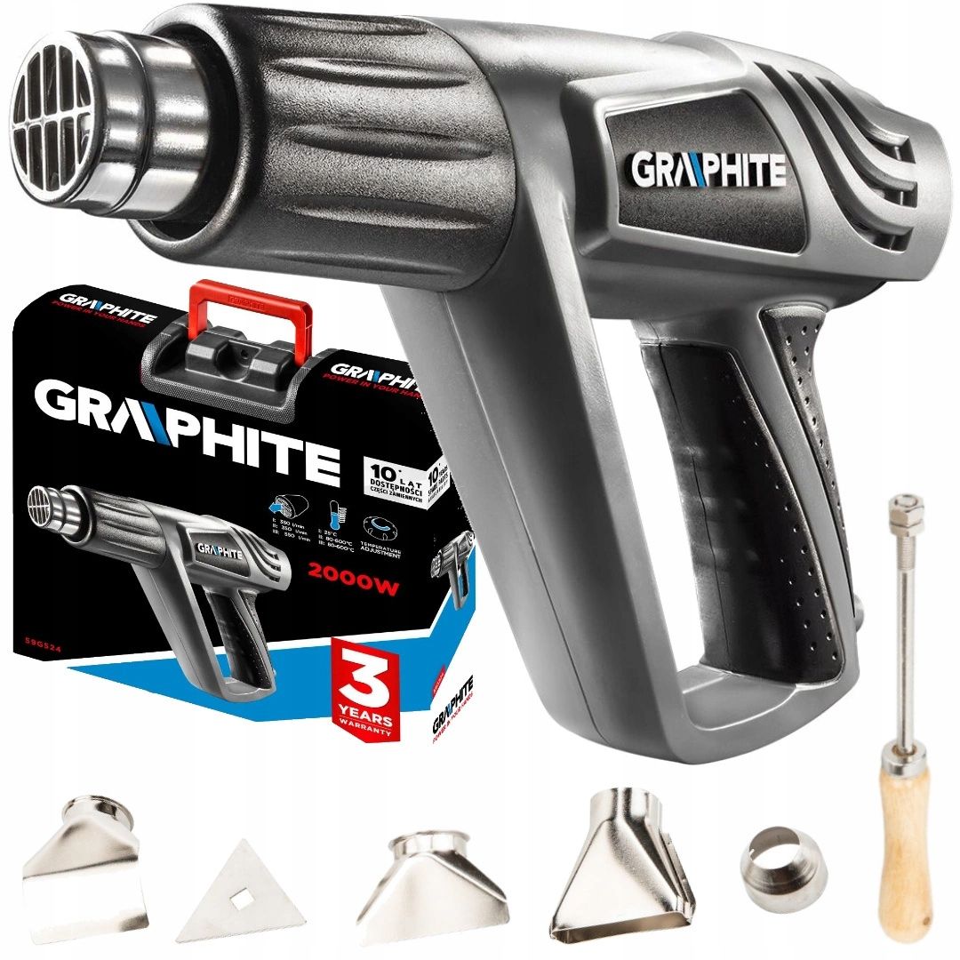 GRAPHITE Opalarka 2000W Płynna Regulacja Walizka - ERLI.pl