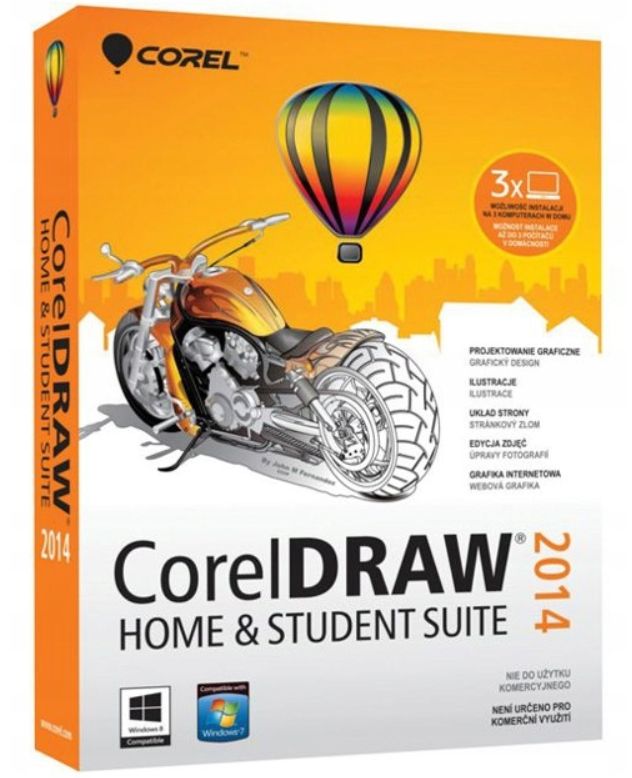 Corel CorelDRAW 2014 Home and Student 3 PC / licencja wieczysta BOX ...