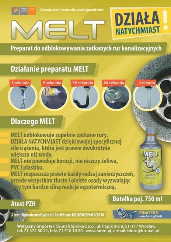 Melt Udrożniacz Do Rur Kanallizacji 750ml.. – 143091366 - ERLI.pl