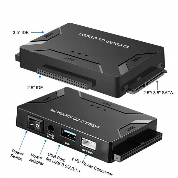 Adapter MOSTEK Dysków USB 3.0 SATA IDE 2,5 3,5 - ERLI.pl