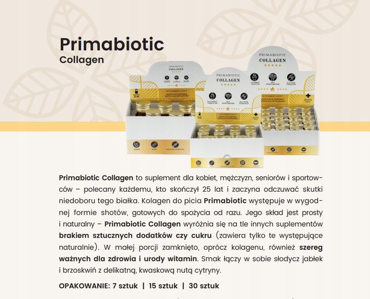 Primabiotic collagen kolagen gold 10000 MG 15 szt - ERLI.pl