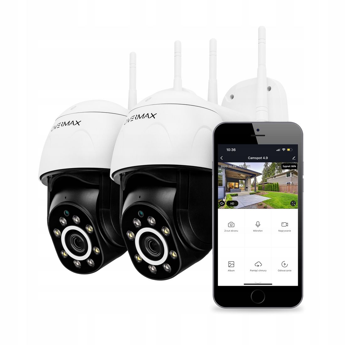 KAMERA ZEWNĘTRZNA OBROTOWA IP WIFI 2.5K PRO ZESTAW - ERLI.pl