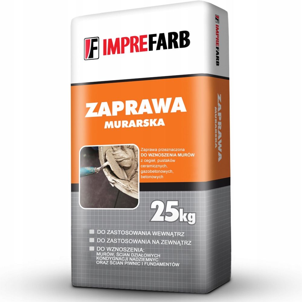 ZAPRAWA MURARSKA szara uniwersalna 25kg IMPREFARB - ERLI.pl