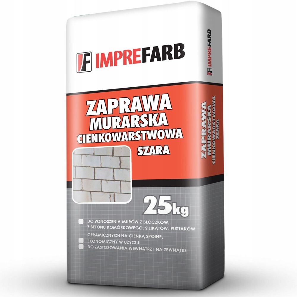 ZAPRAWA MURARSKA cienkowarstwowa SZARA - 25kg - IF - ERLI.pl