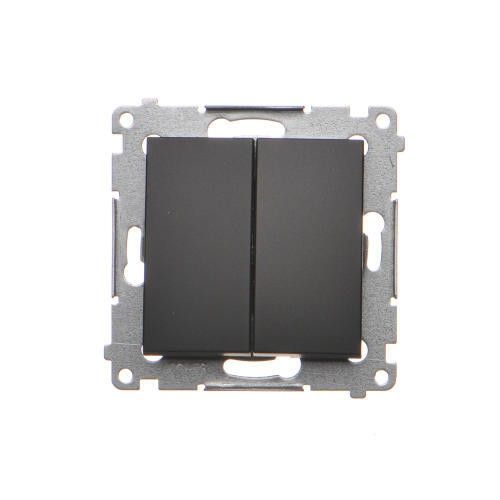 Przycisk podwójny zwierny dwuobwodowy czarny mat DP2.01/49 Simon 54 ...