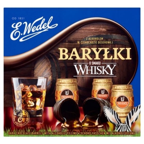 WEDEL Baryłki z Alkoholem w Czekoladzie Deserowej - 200g - ERLI.pl