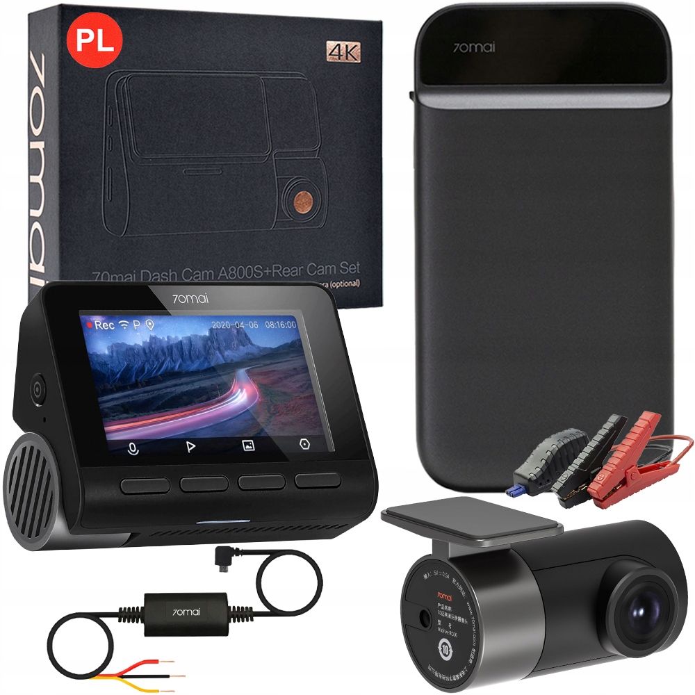 70mai A800S 4K + RC06 + KIT UP02 + JUMP STARTER – 142063976 - ERLI.pl