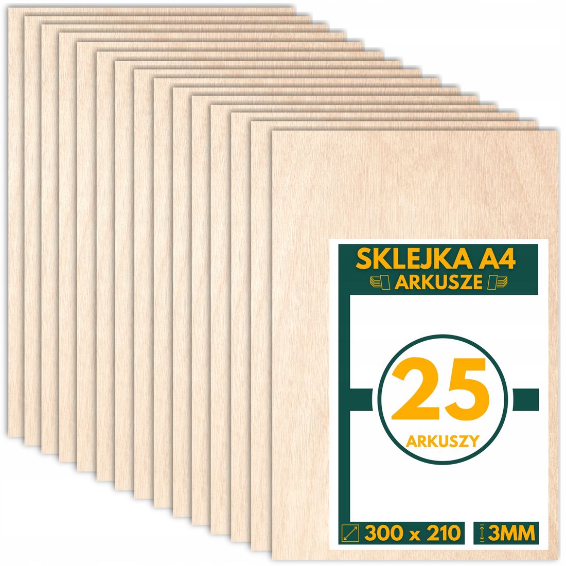 SKLEJKA 3MM DO LASERA KLASA 1 / 2 FORMATKA A4 25 SZTUK – 144183366 - ERLI.pl