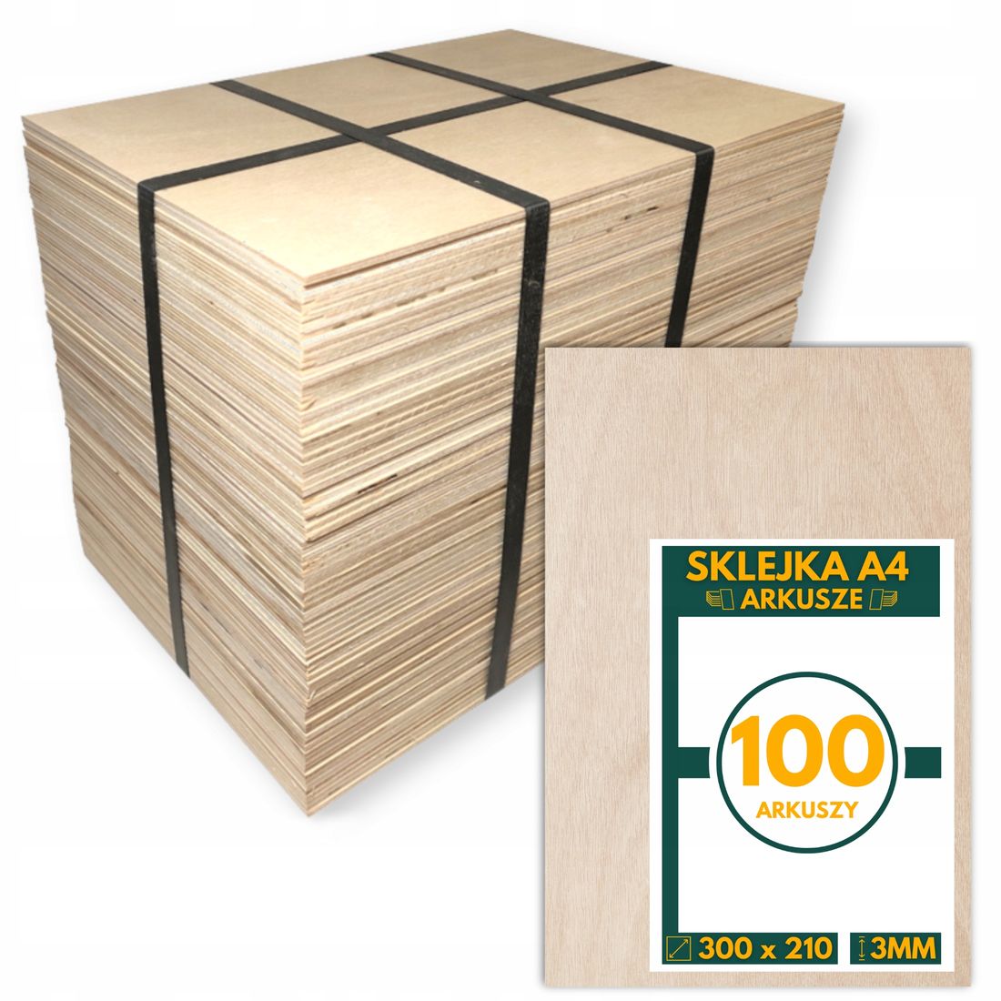 SKLEJKA 3MM DO LASERA KLASA 1 FORMATKA A4 100 SZT - ERLI.pl