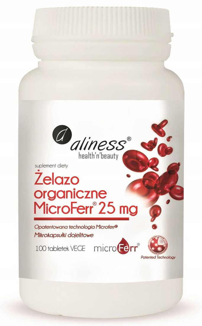 ALINESS Żelazo organiczne 25 mg x 100 tabl. VEGE – 174159176 - ERLI.pl