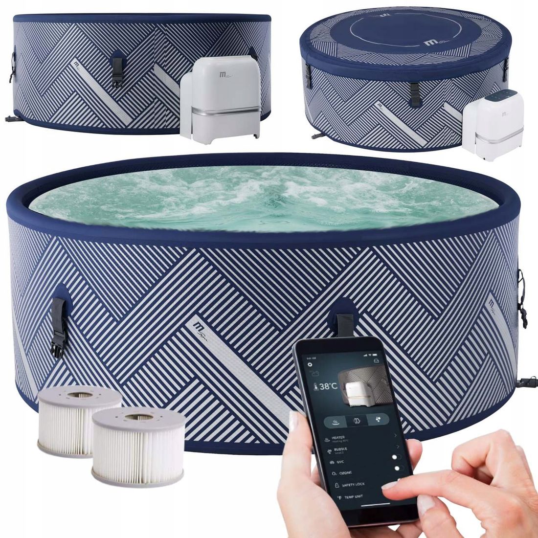 JACUZZI DMUCHANE POMPOWANE SPA NAVAL 6os OGRODOWE WIFI 23 - ERLI.pl