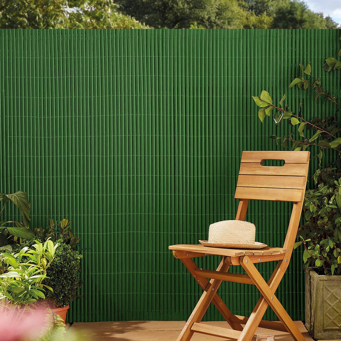 Mata PVC 140 cm zielona osłona balkon ogrodzenie - ERLI.pl