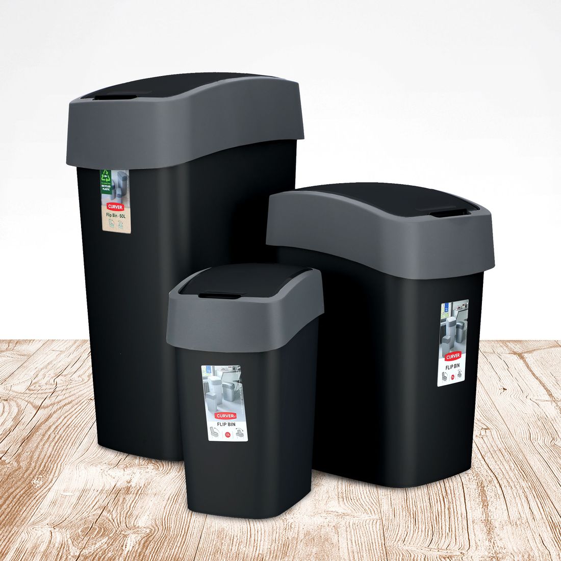 CURVER KOSZ NA ŚMIECI POJEMNIK 50 L CZARNY - ERLI.pl CURVER KOSZ NA ŚMIECI POJEMNIK 50 L CZARNY - ERLI.pl