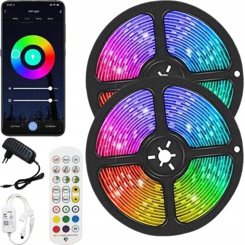 TUYA Taśma LED 10m RGB Zestaw Smart WIFI MOBILNA - ERLI.pl