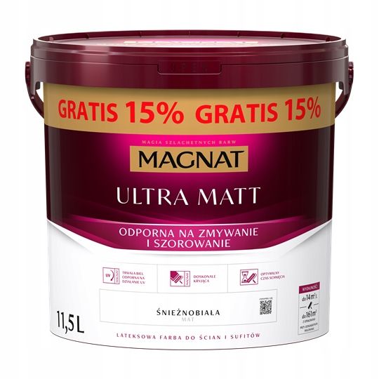 MAGNAT ULTRA MATT 11,5L FARBA LATEKSOWA DO SUFITÓW – 144577174 - ERLI.pl