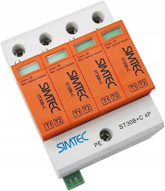 OGRANICZNIK PRZEPIĘĆ B+C 4P 30kA ST30B+C/4 SIMTEC – 144665295 - ERLI.pl