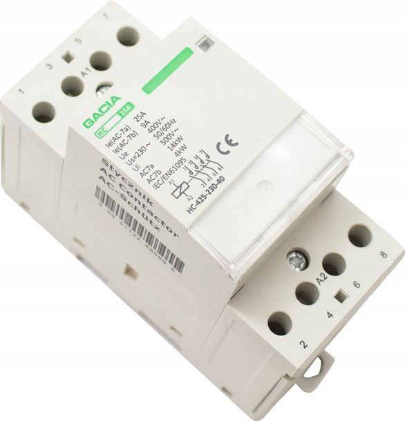 STYCZNIK MODUŁOWY 25A CEWKA 230V 4 STYKI 3-FAZ – 144669536 - ERLI.pl