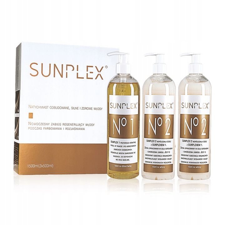 SUNPLEX KURACJA REGENERUJĄCA WŁOSÓW PLEX 3X500ML – 144795126 - ERLI.pl