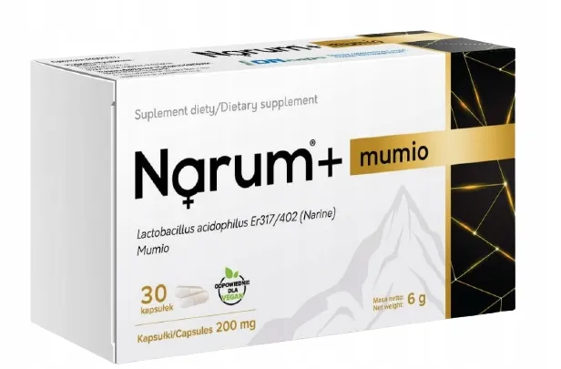 Narum Narine Mumio Probiotyk jelita 30kaps 200mg – 153405312 - ERLI.pl