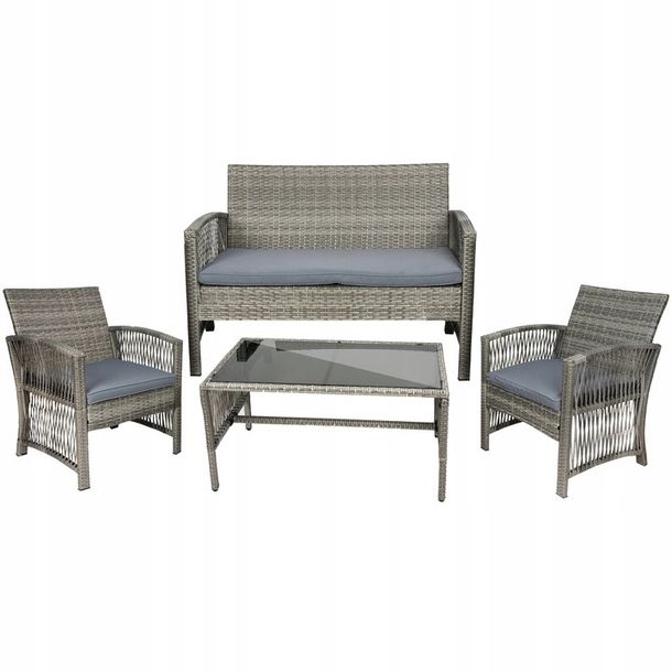 Zestaw Mebli Z Rattanu Technorattanowe Ogrodowe - ERLI.pl