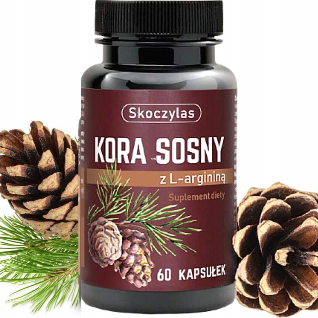Skoczylas KORA SOSNY + L-ARGININA 60 kaps. - ERLI.pl