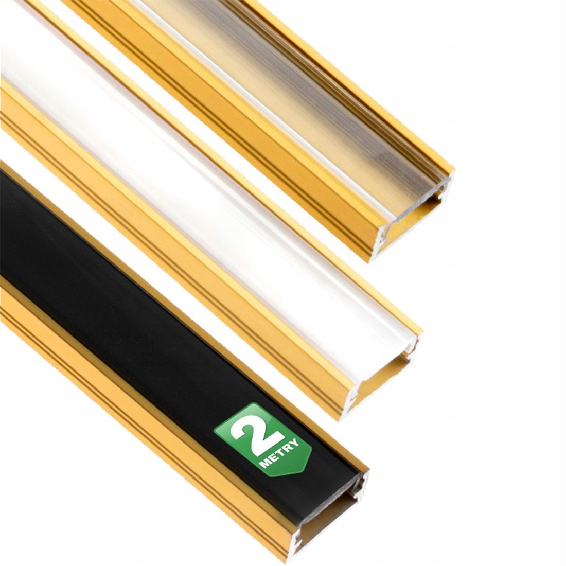 Profil Aluminiowy do Taśm LED NATYNKOWY ZŁOTY 2m - ERLI.pl