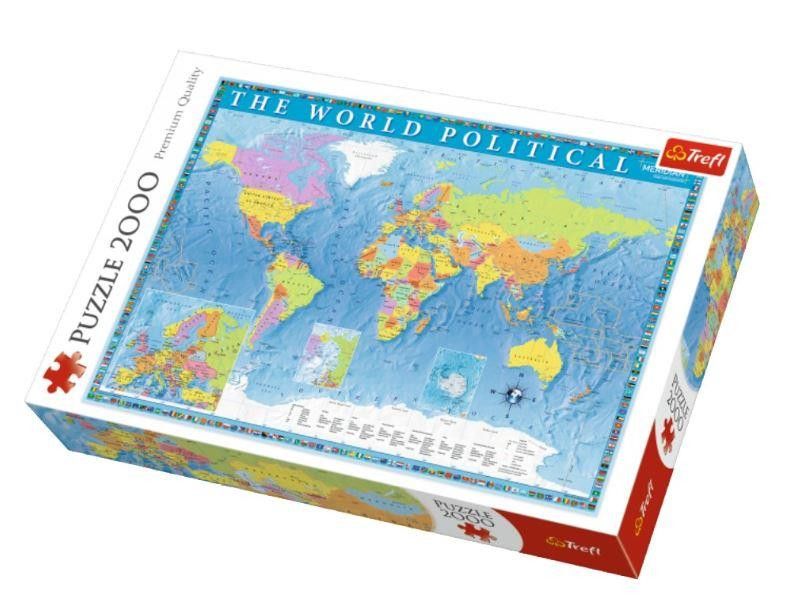 PUZZLE TREFL 2000 27099 POLITYCZNA MAPA ŚWIATA – 144953339 - ERLI.pl