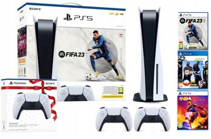 PlayStation 5 PS5 825GB BLU-RAY + DualSense + FIFA 23 + UFC 4 + NBA ...