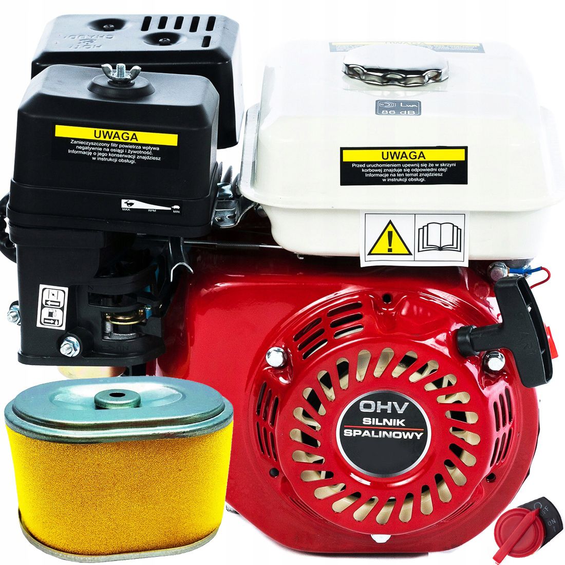 SILNIK SPALINOWY GX160 7KM WAŁEK 19MM OHV - ERLI.pl