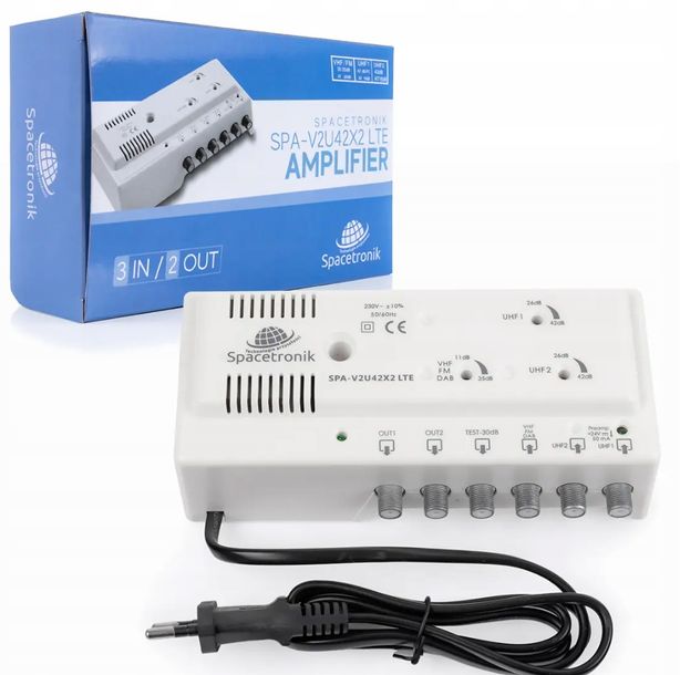 Mocny Rozdzielacz antenowy ze wzmacniaczem Sumator - ERLI.pl