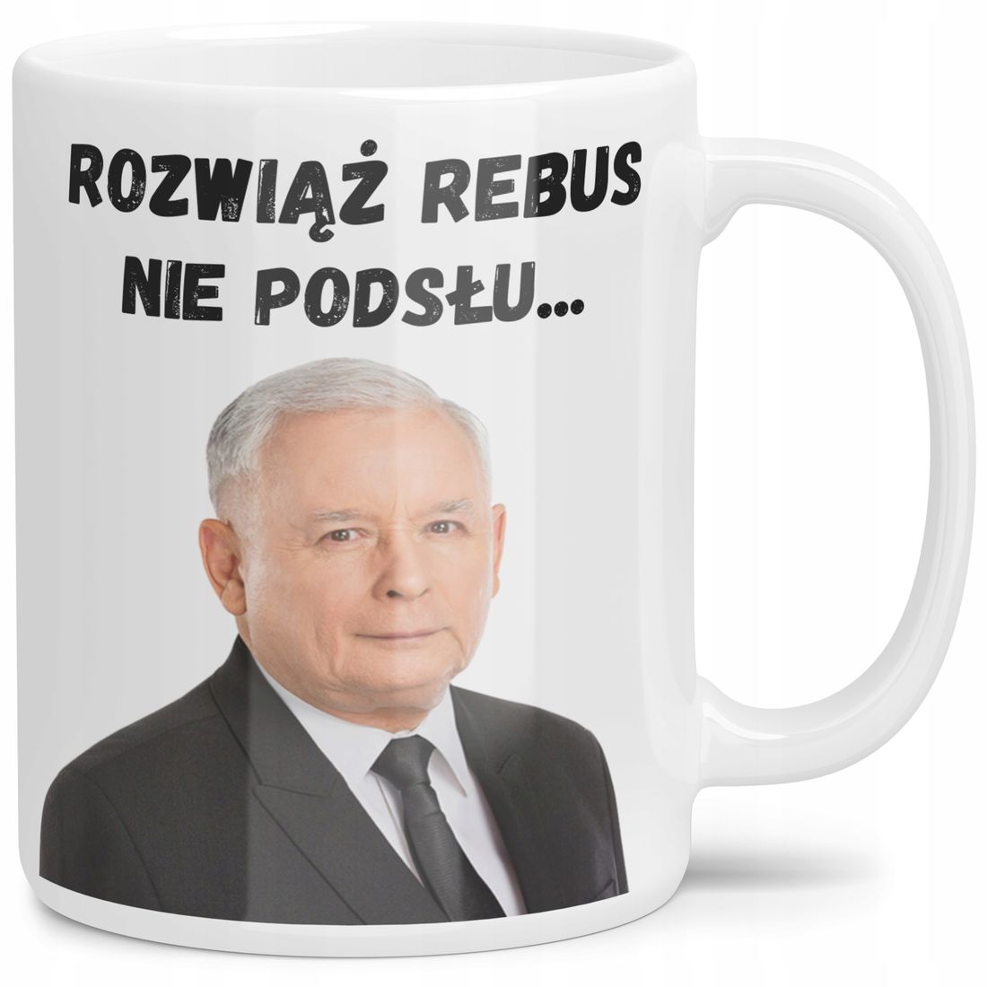 ŚMIESZNY KUBEK REBUS Z KACZYŃSKIM ANTY PIS DUDA – 145687618 - ERLI.pl