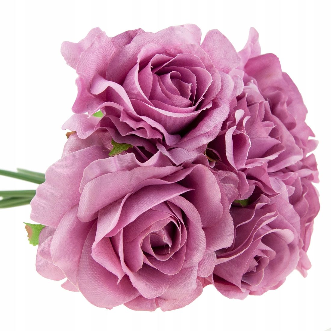 Róża BUKIET 6 RÓŻ brudny róż GĘSTY RÓŻE gumowane JAK ŻYWE SZTUCZNE ...