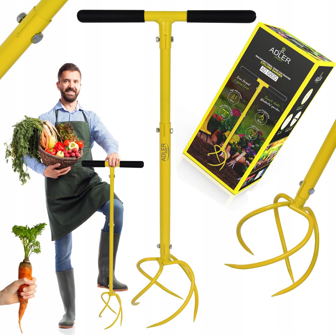 KULTYWATOR OGRODOWY SPULCHNIACZ GLEBY DO CHWASTÓW - ERLI.pl