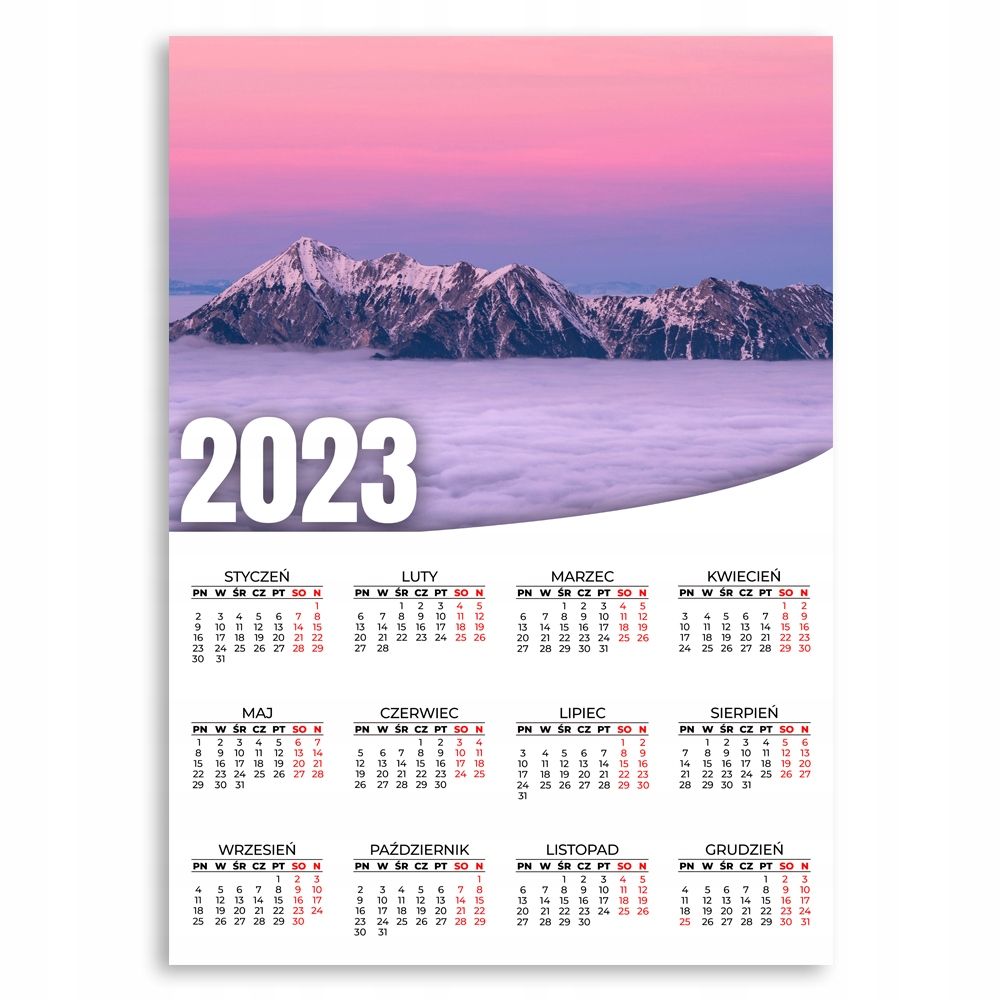 KALENDARZ ŚCIENNY 2023 ROCZNY 50x70 Wzory MORZE - ERLI.pl
