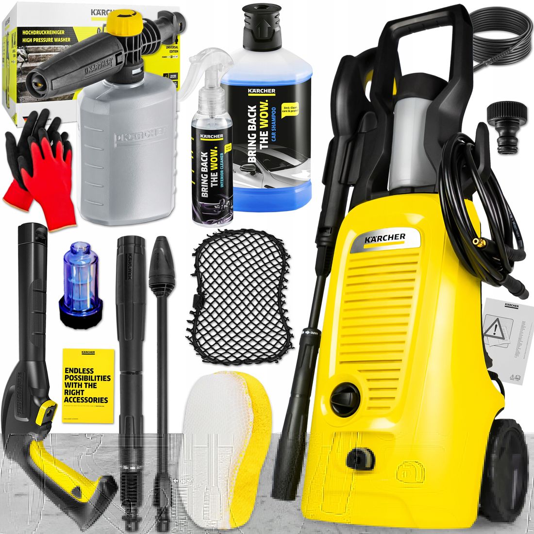 NAJNOWSZA MYJKA CIŚNIENIOWA KARCHER K4 ZESTAW XXXL - ERLI.pl