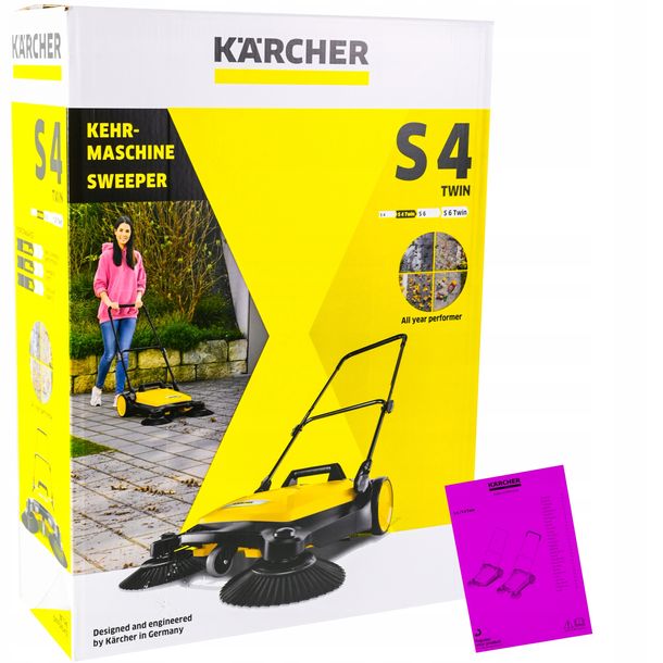 KARCHER S 4 TWIN ZAMIATARKA RĘCZNA DO LIŚCI KOSTKI - ERLI.pl