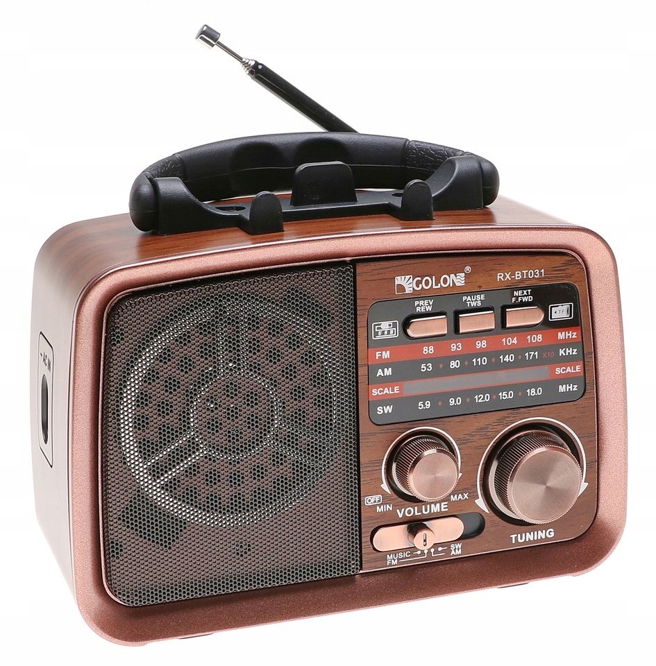 Radio PRZENOŚNE RETRO GŁOŚNIK FM Bluetooth MP3 USB – 146201542 - ERLI.pl