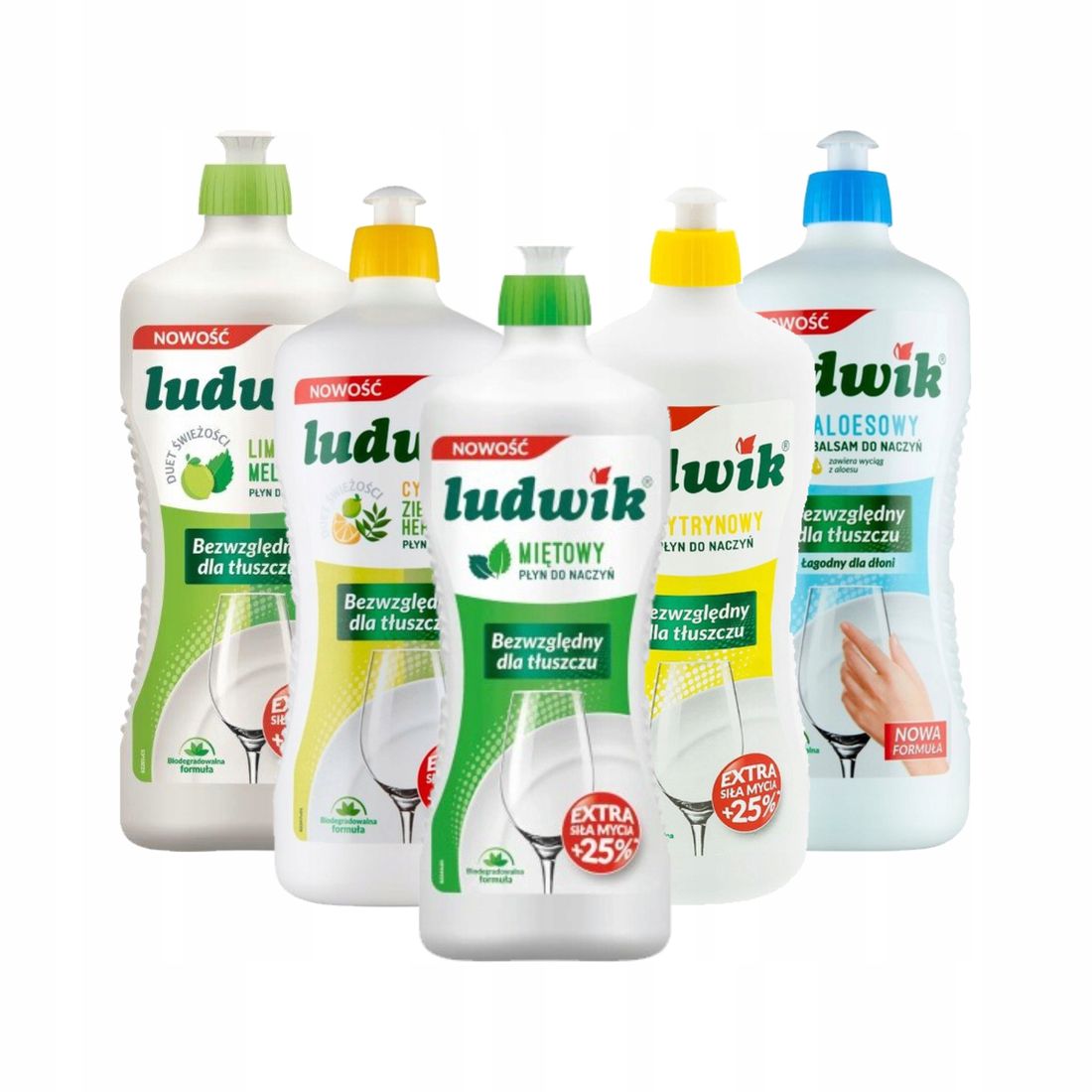 Ludwik Płyn Do Naczyń Zestaw Mix 5 x 900g - ERLI.pl