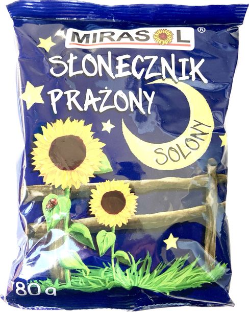 SŁONECZNIK CZARNY PRAŻONY 80g. SOLONY MIRASOL - ERLI.pl