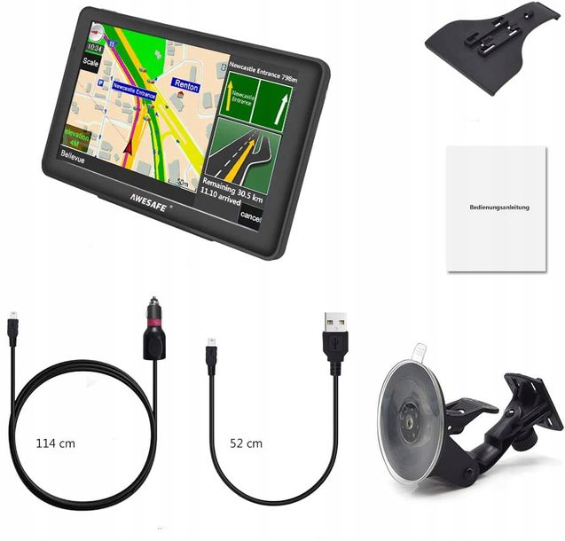 Nawigacja samochodowa AWESAFE GPS 7" POLSKI - ERLI.pl