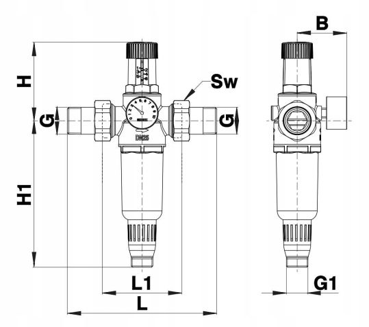 REDUKTOR CIŚNIENIA Z FILTREM HERZ DN20 3/4 2301102 - ERLI.pl