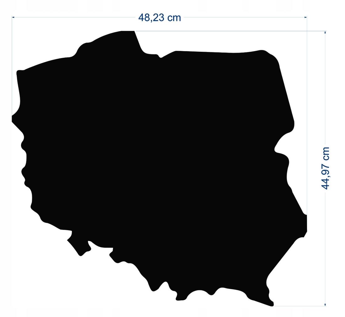 Tablica MAPA POLSKI 45x48cm na magnesy czarny – 154881018 - ERLI.pl
